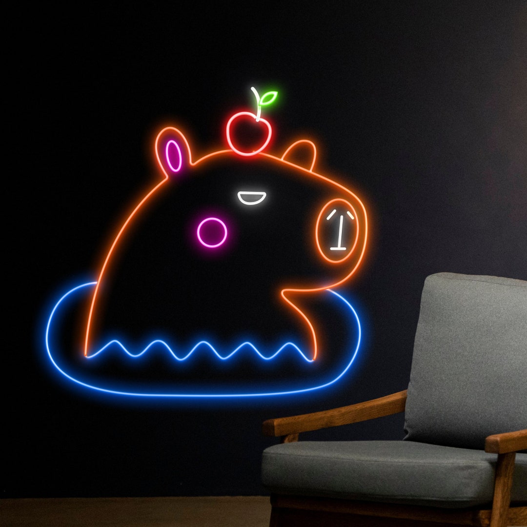 Capybara Neon Sign Capybara Led Light Capybara Neon Light - Etsy