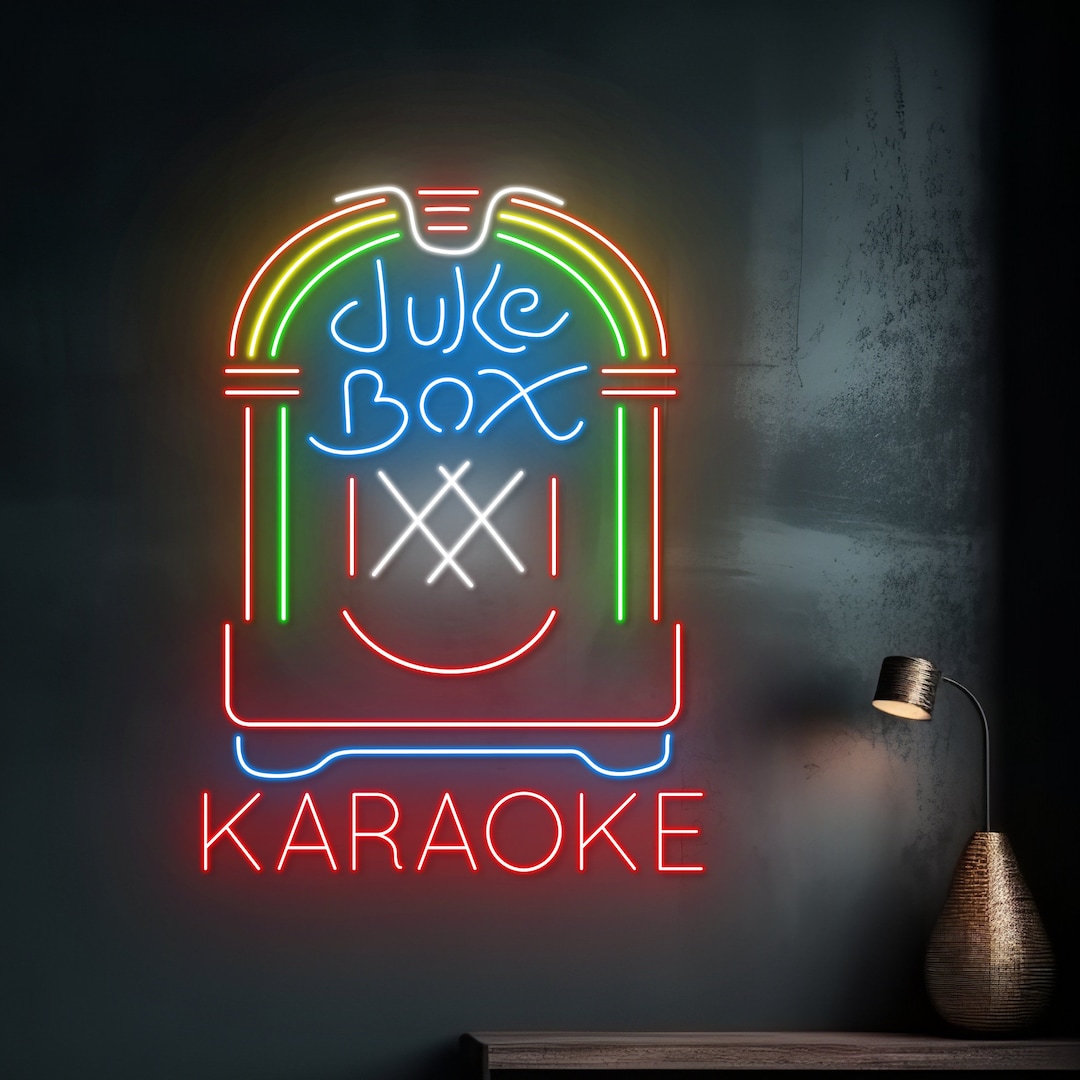 Juke Box Karaoke Neon Sign Jukebox Led Light Karaoke Room - Etsy