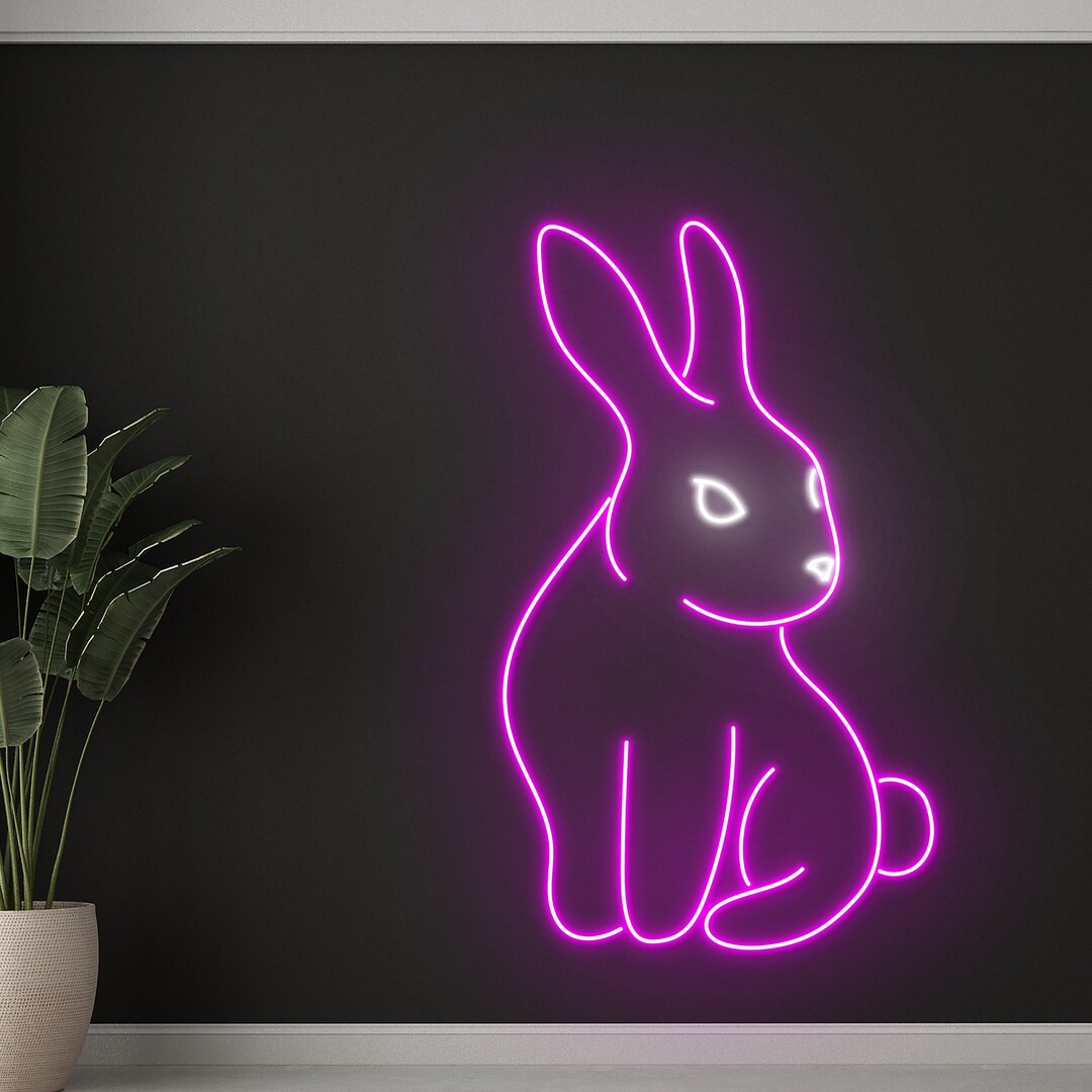 Rabbit Neon Sign Rabbit Led Sign Rabbit Led Light Rabbit - Etsy