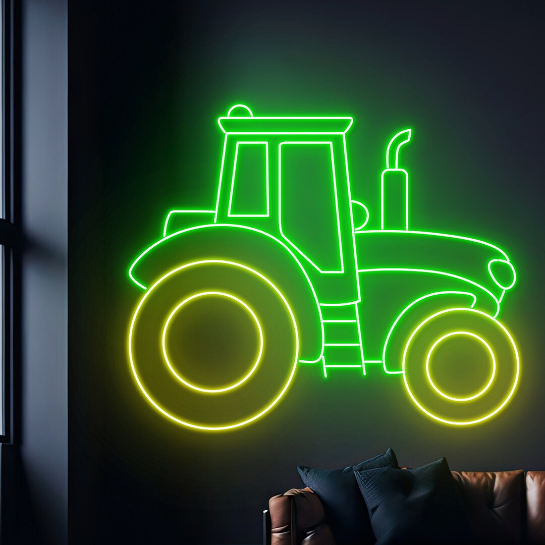Tractor Neon Sign Farm Tractor Led Light Tractor Machine - Etsy België