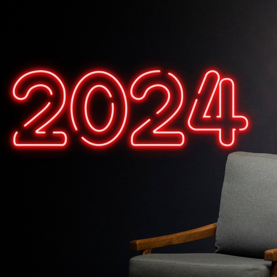 Celebrate 2024 Neon Sign Happy New Year Led Light Custom - Etsy