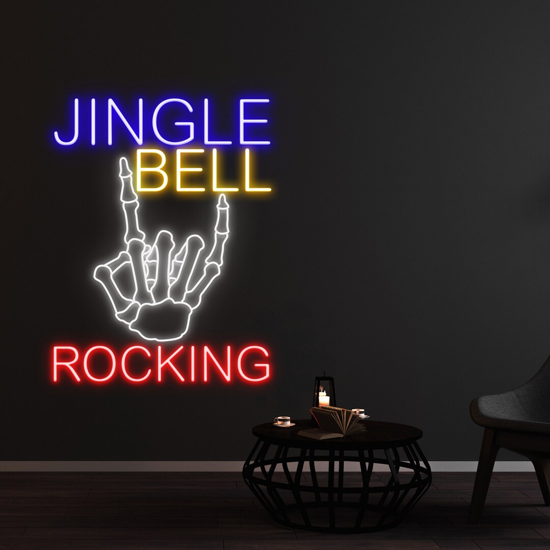 Jingle Bell Rocking Skeleton Hand Neon Sign Rock Hand - Etsy