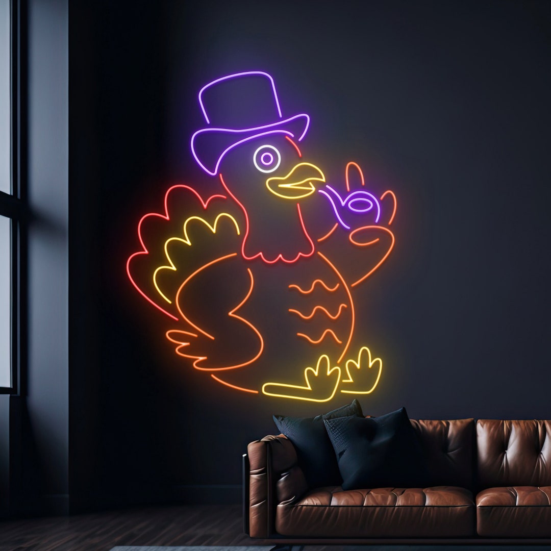 Turkey Smoking Neon Sign Smoker Turkey Led Lights - Etsy
