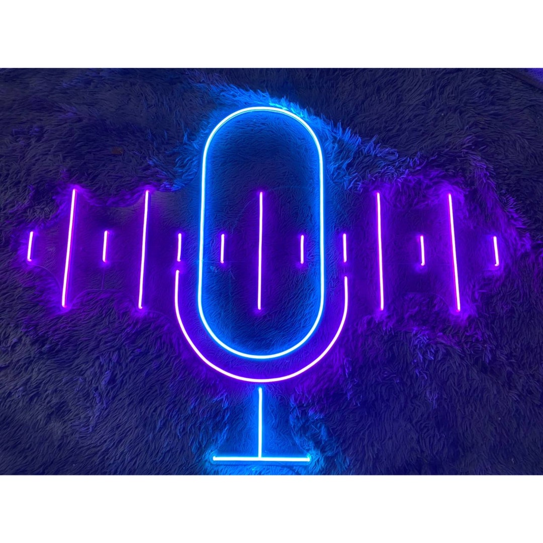 Microphone Neon Sign on Air Led Light Recording Studio Neon - Etsy