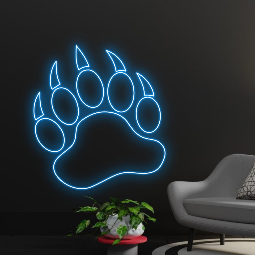 Bear Paw Neon Sign Bear Paw Led Sign Paw Led Light Paw Neon - Etsy