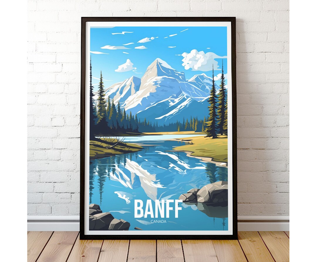 Banff Canada Vintage Travel Poster Banff Print Banff Travel Print Wall ...