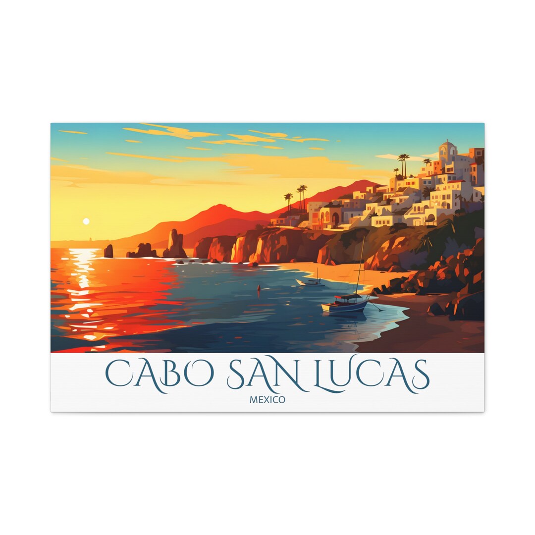 On Canvas Cabo San Lucas at Sunset Travel Poster Print Wall Art Hanging ...