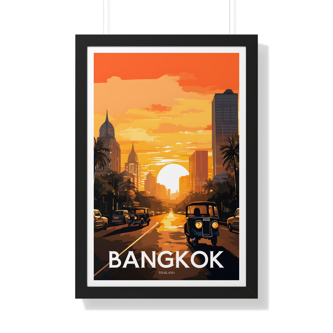 Bangkok Thailand Travel Poster | Art Print | Bangkok Gift | Birthday ...
