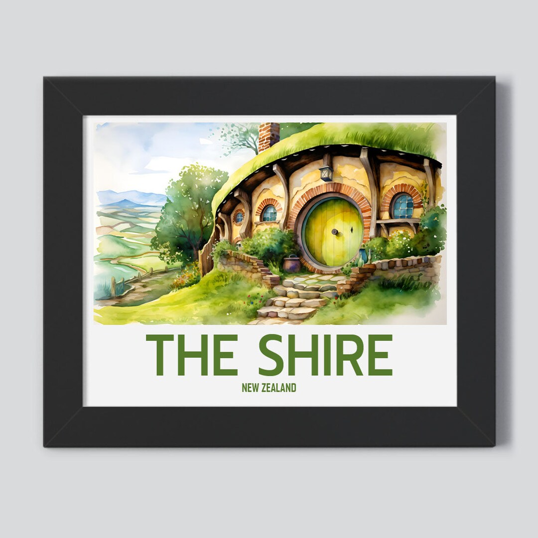 The Shire Beautiful Day New Zealand Oceania Travel Poster Print Wall ...