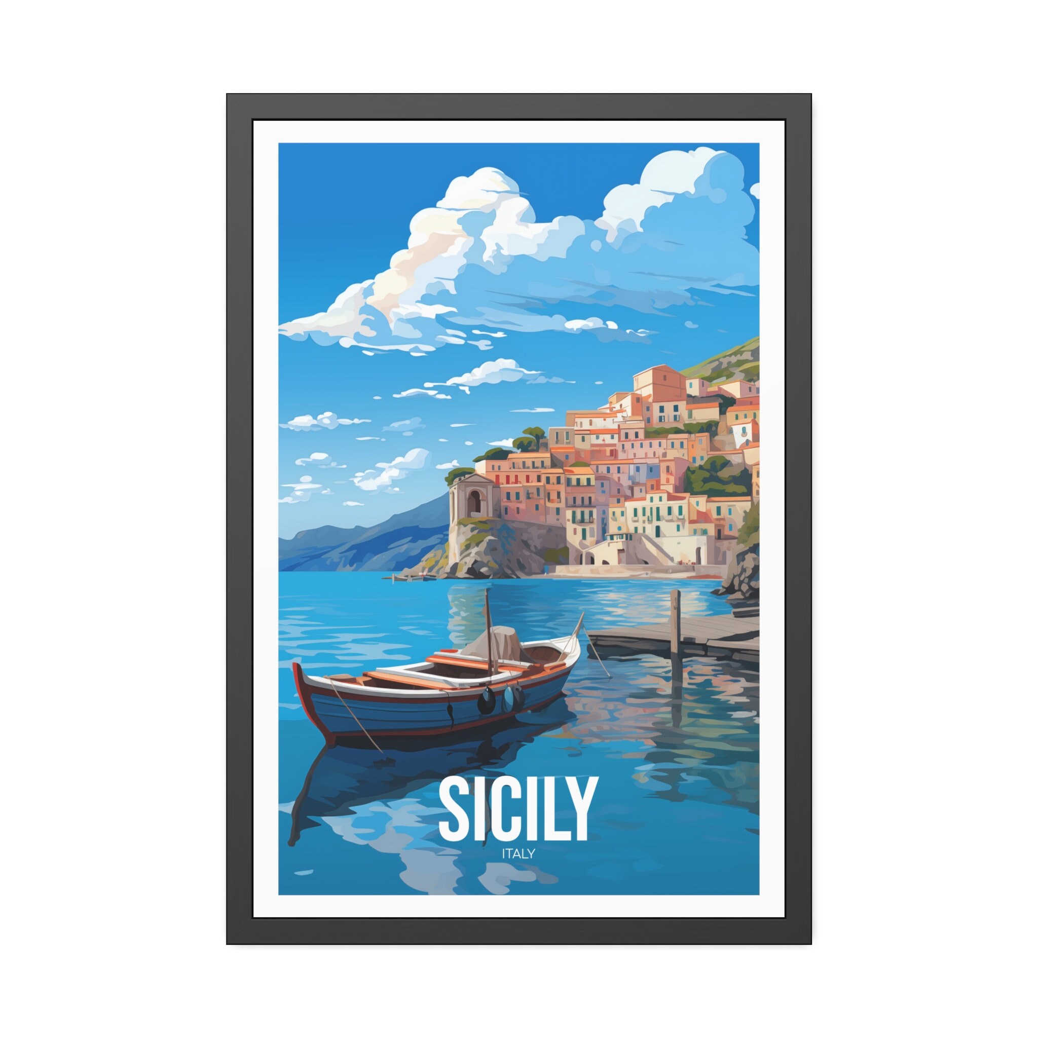 Sicily Vintage Travel Poster | Sicily Print |sicily Travel Print | Wall ...