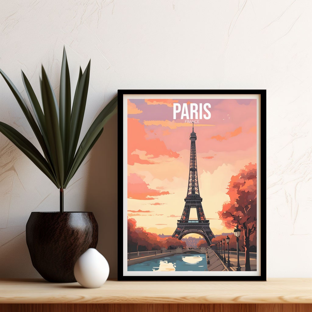 Paris France Eiffel Tower Vintage Travel Poster | Paris Print | Paris ...
