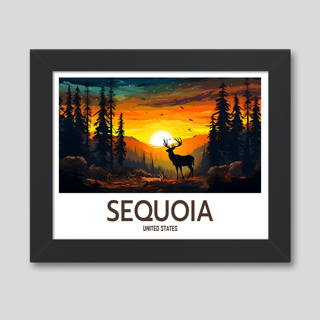 Sequoia National Park Landscape Beautiful United States Travel Poster ...