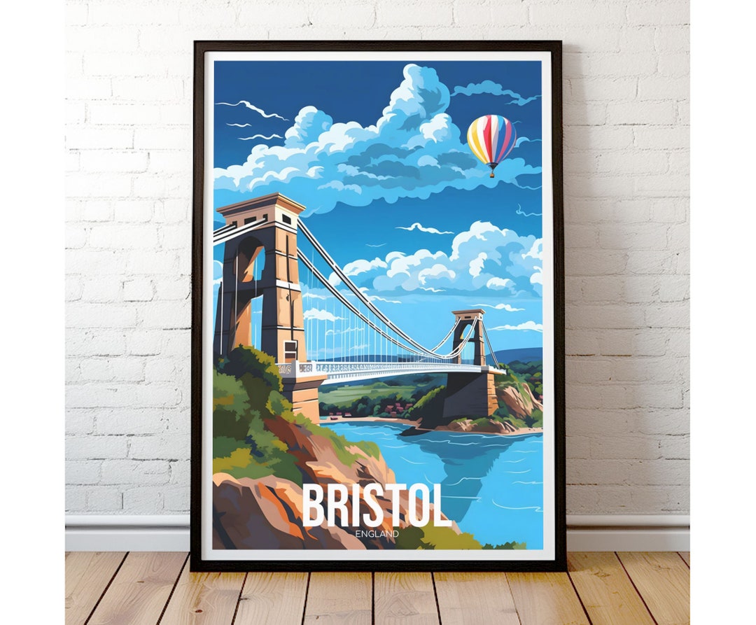 Bristol England Bridge Vintage Travel Poster | Bristol Print | Bristol ...