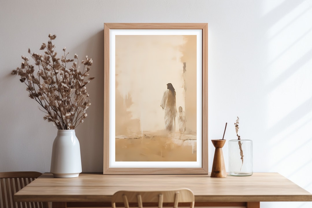 Jesus Heals Woman, A Woman Healed, Spirituality Art, Minimalist ...