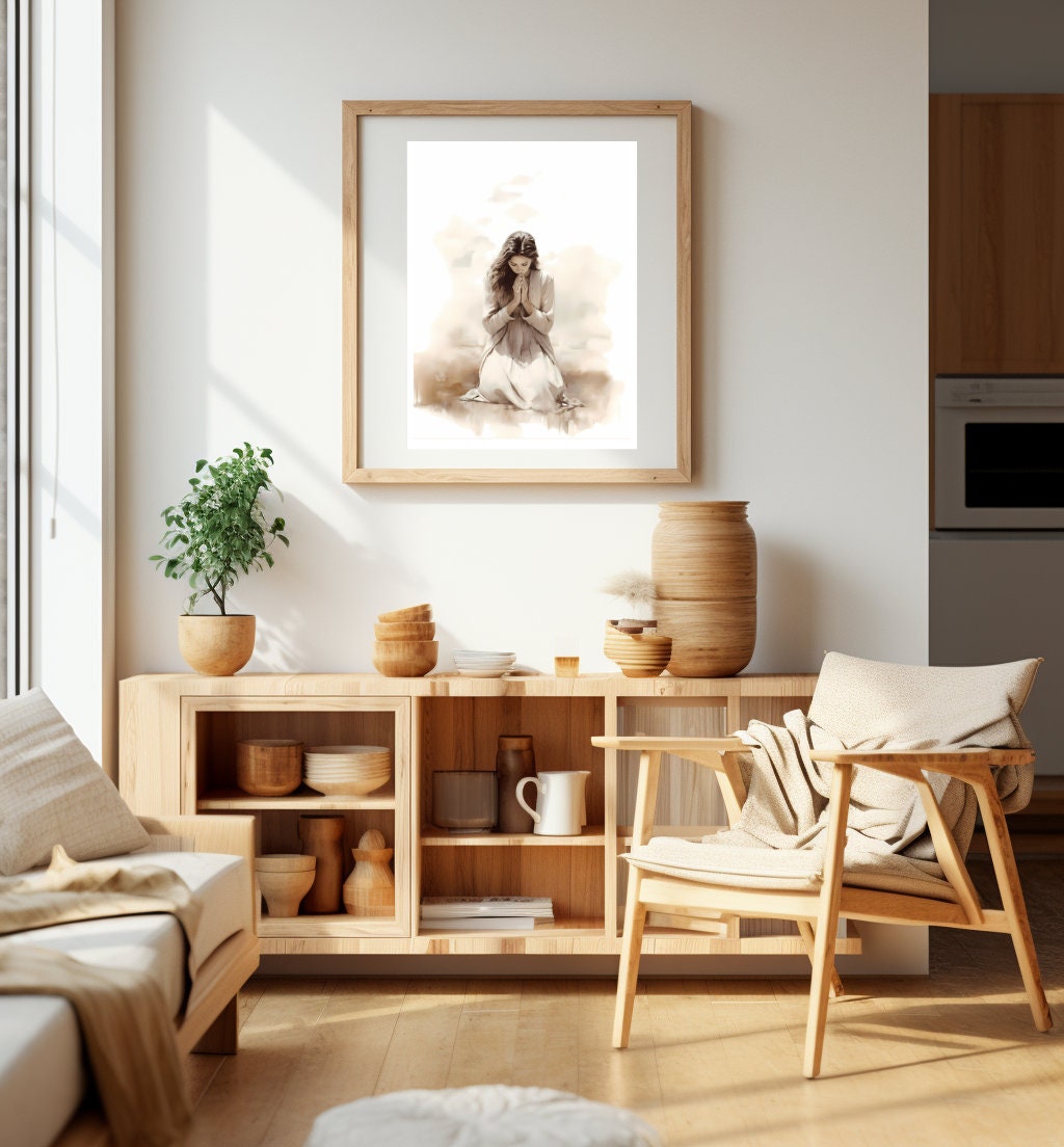 Praying Woman, Praying Hands, Jesus Heals Woman, Digital Print, Bible ...