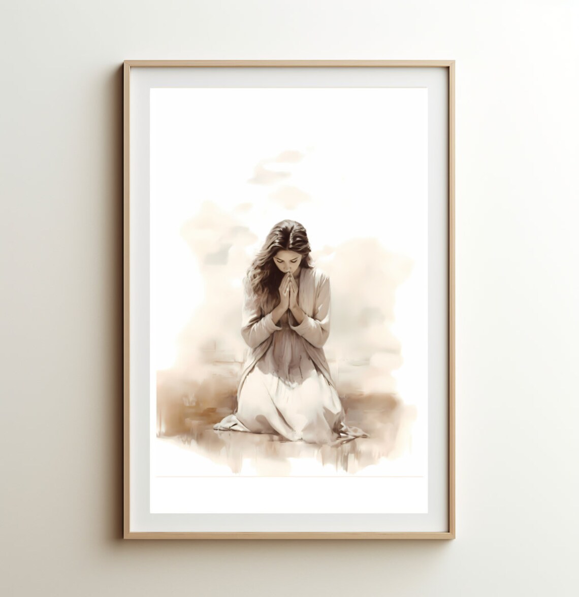 Praying Woman, Praying Hands, Jesus Heals Woman, Digital Print, Bible ...