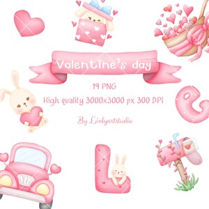 Valentine Clipart, Pink Heart Clipart, Love Clipart, - Etsy