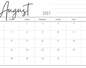 2023-23 Boho Rainbow Minimalist Calendar printable - Etsy