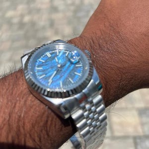 Watch Mod: Stainless Steel Meteorite Blue Dial - 39MM - Etsy