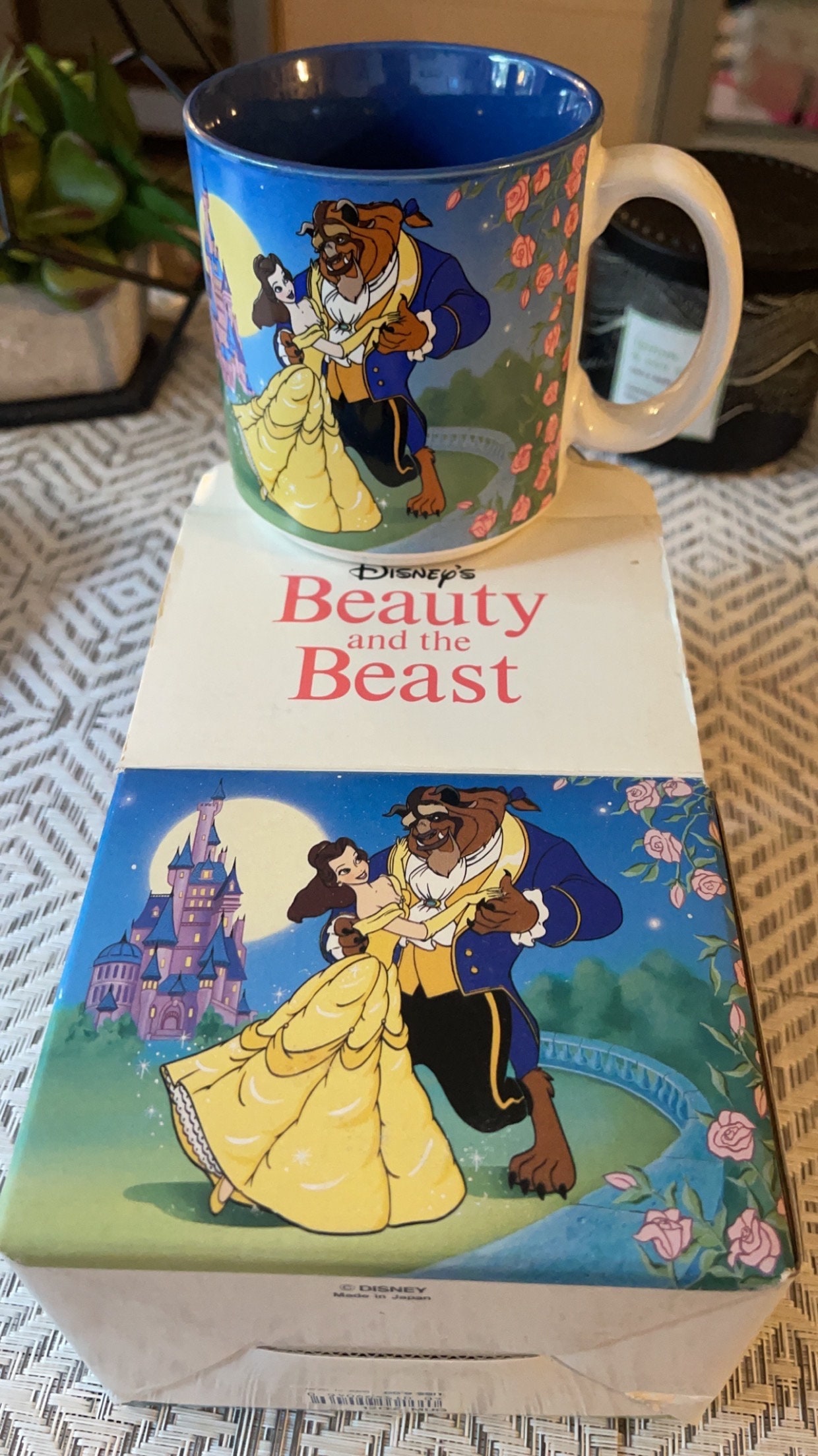 Vintage Disney Coffee Mug beauty and the Beast - Etsy