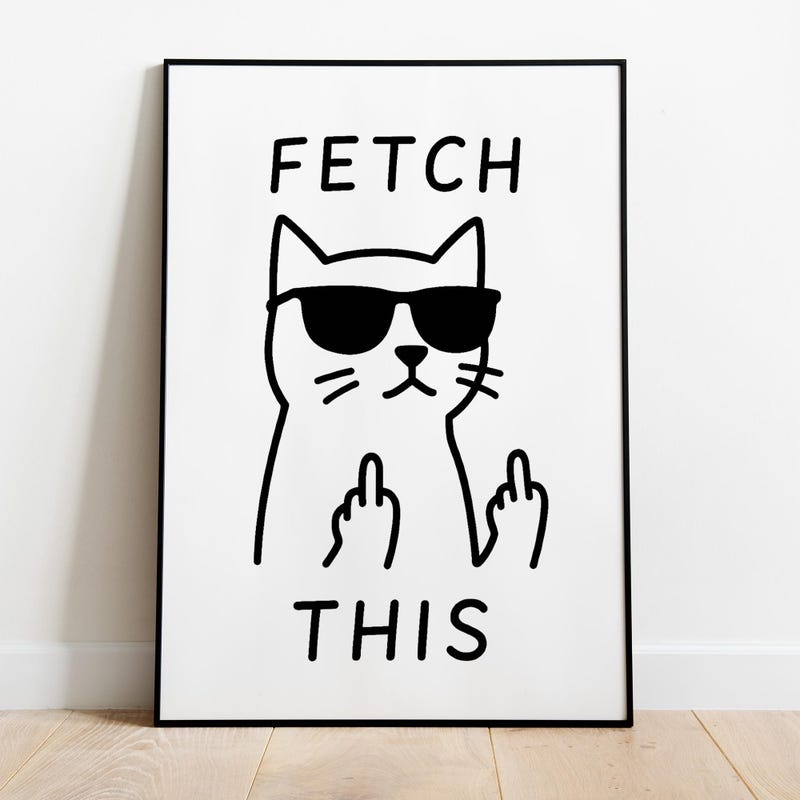 Middle Finger Cat - Etsy