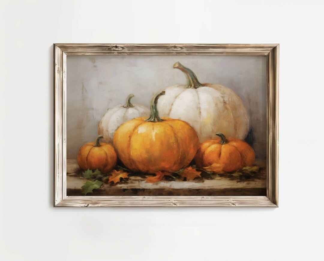 Halloween Autumn Decor, Thanksgiving Print, Vintage Autumn Wall Print ...