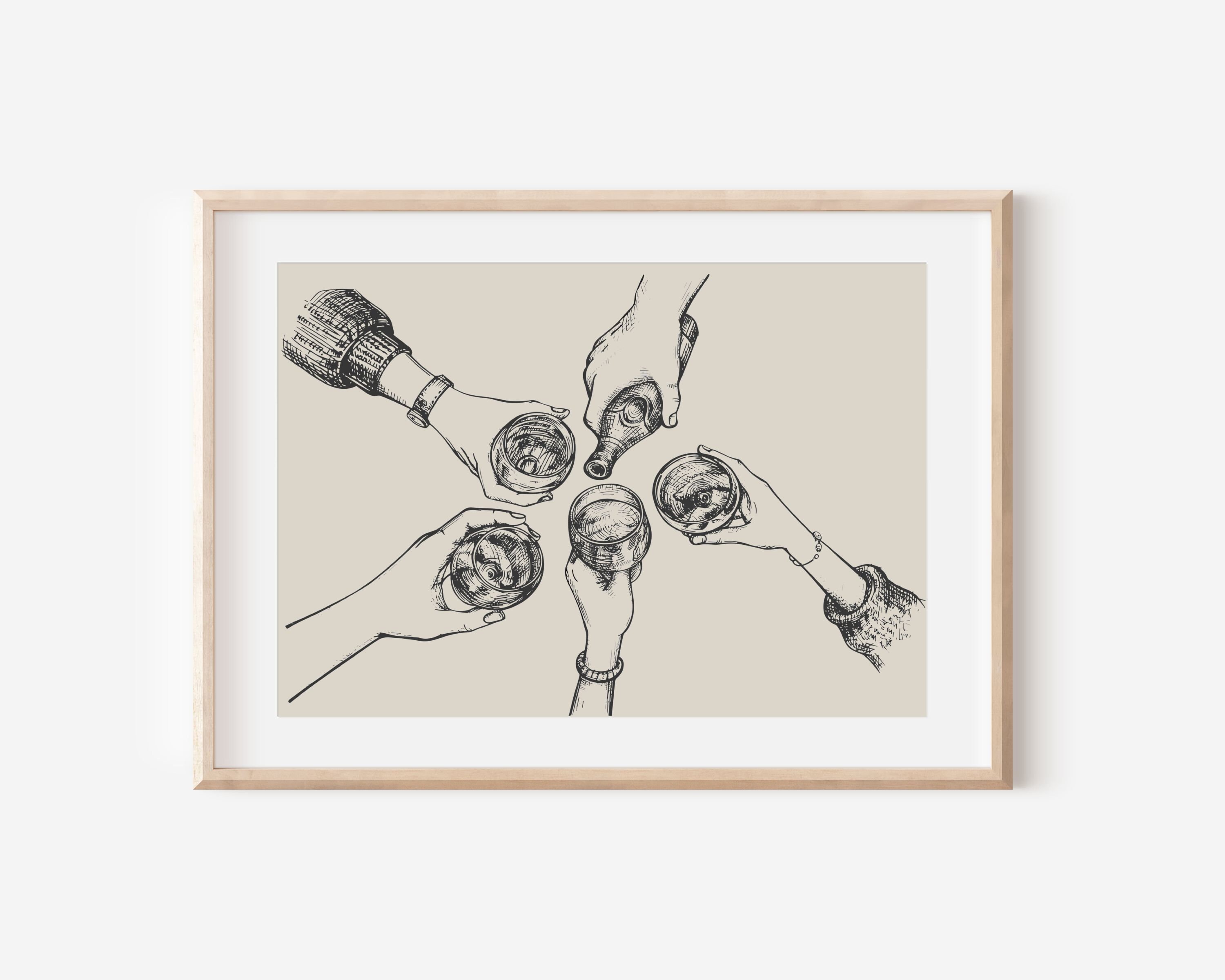 Cheers Print Bar Cart Wall Decor Cheers Sign Cheers Printable Wall Art ...