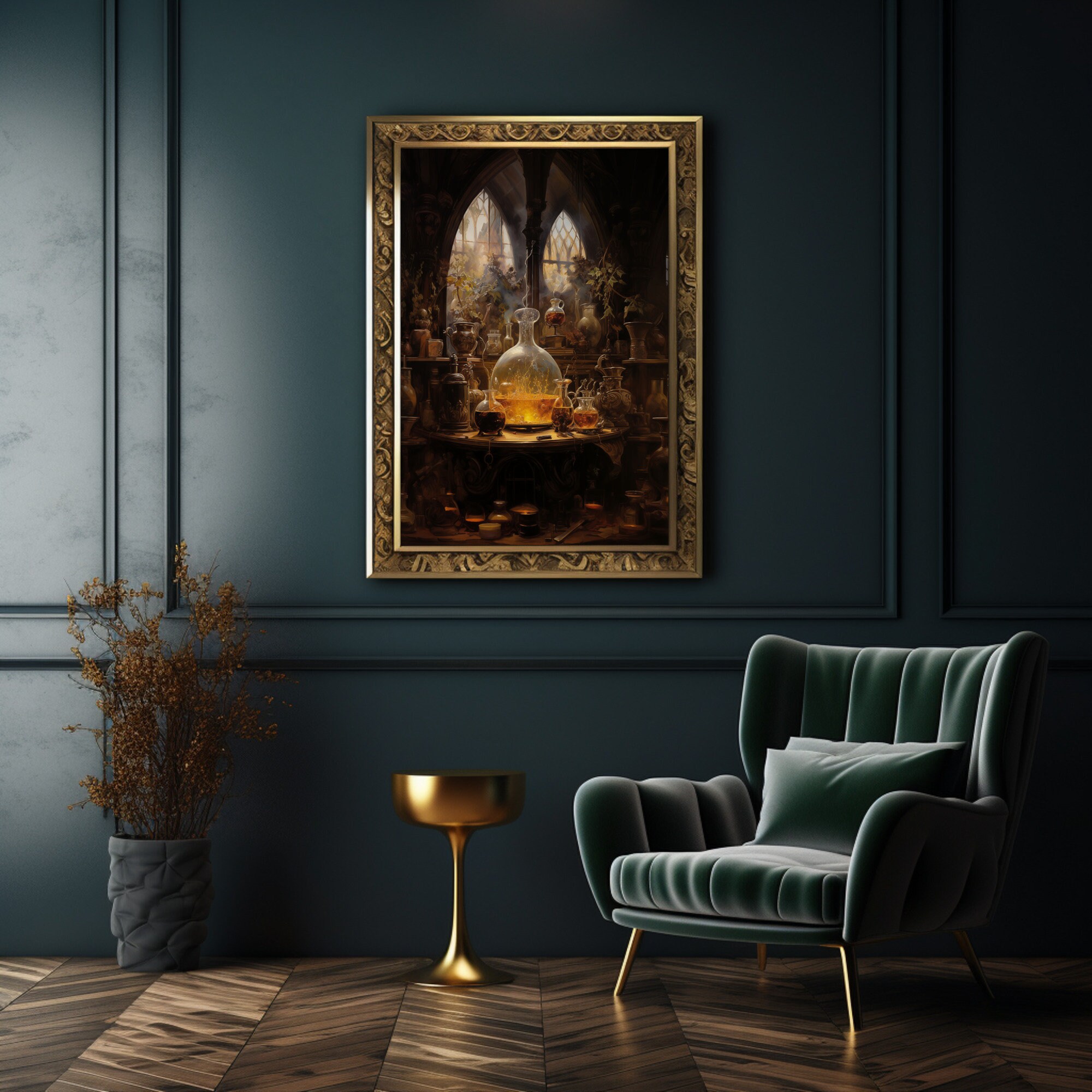 The Alchemist's Secret Chamber Dark Academia Old Style Oil Painting ...