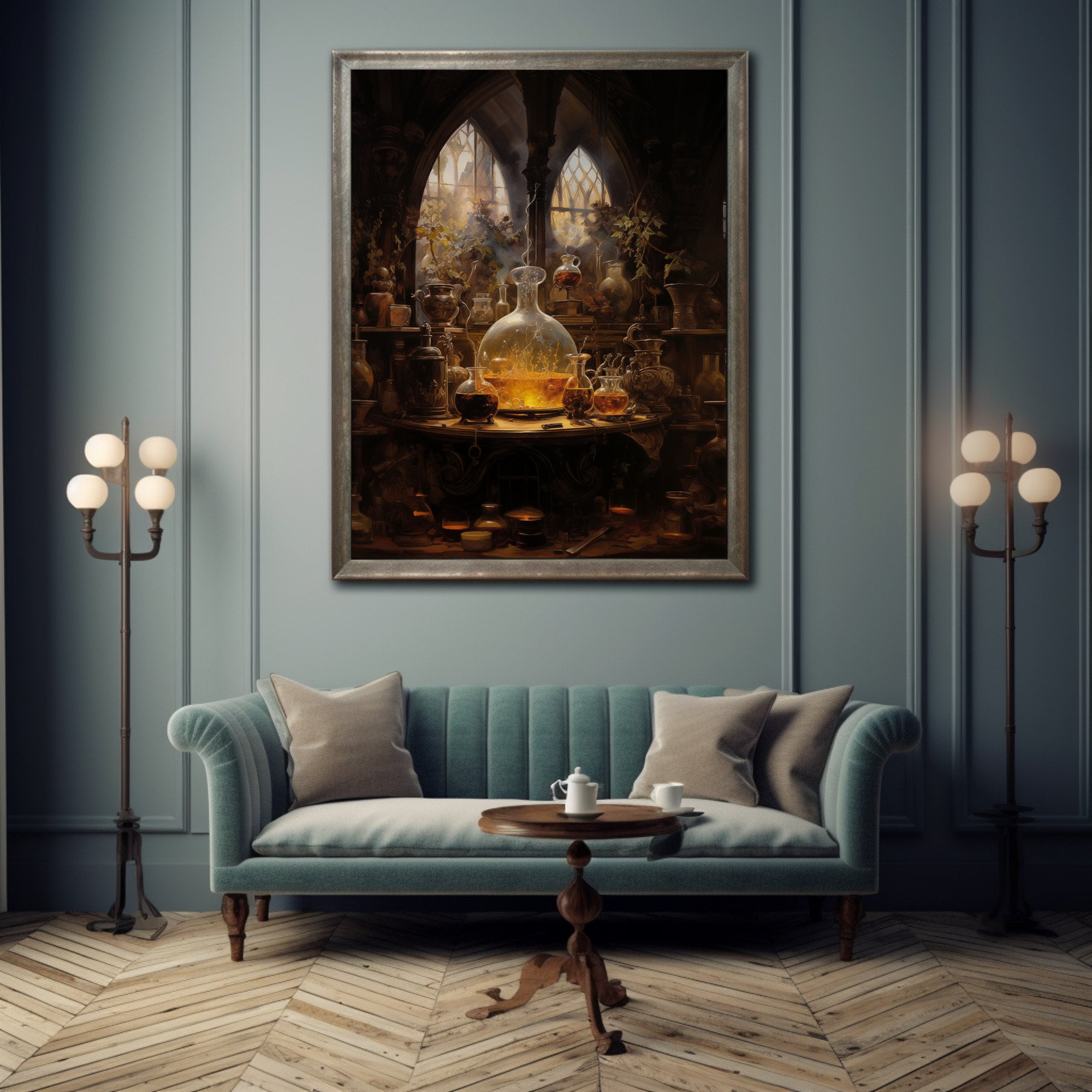 The Alchemist's Secret Chamber Dark Academia Old Style Oil Painting ...