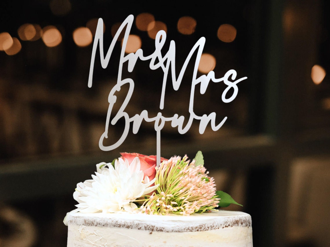 Wedding Cake Topper Gold Cake Topper Wedding Cake Toppers Custom Cake ...