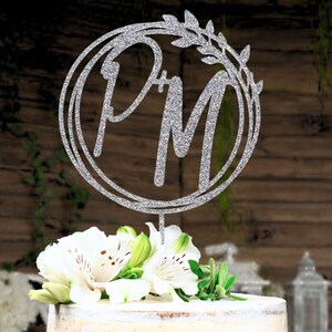 Monogram Cake Topper Initial Cake Topper Initials Cake Topper Custom ...