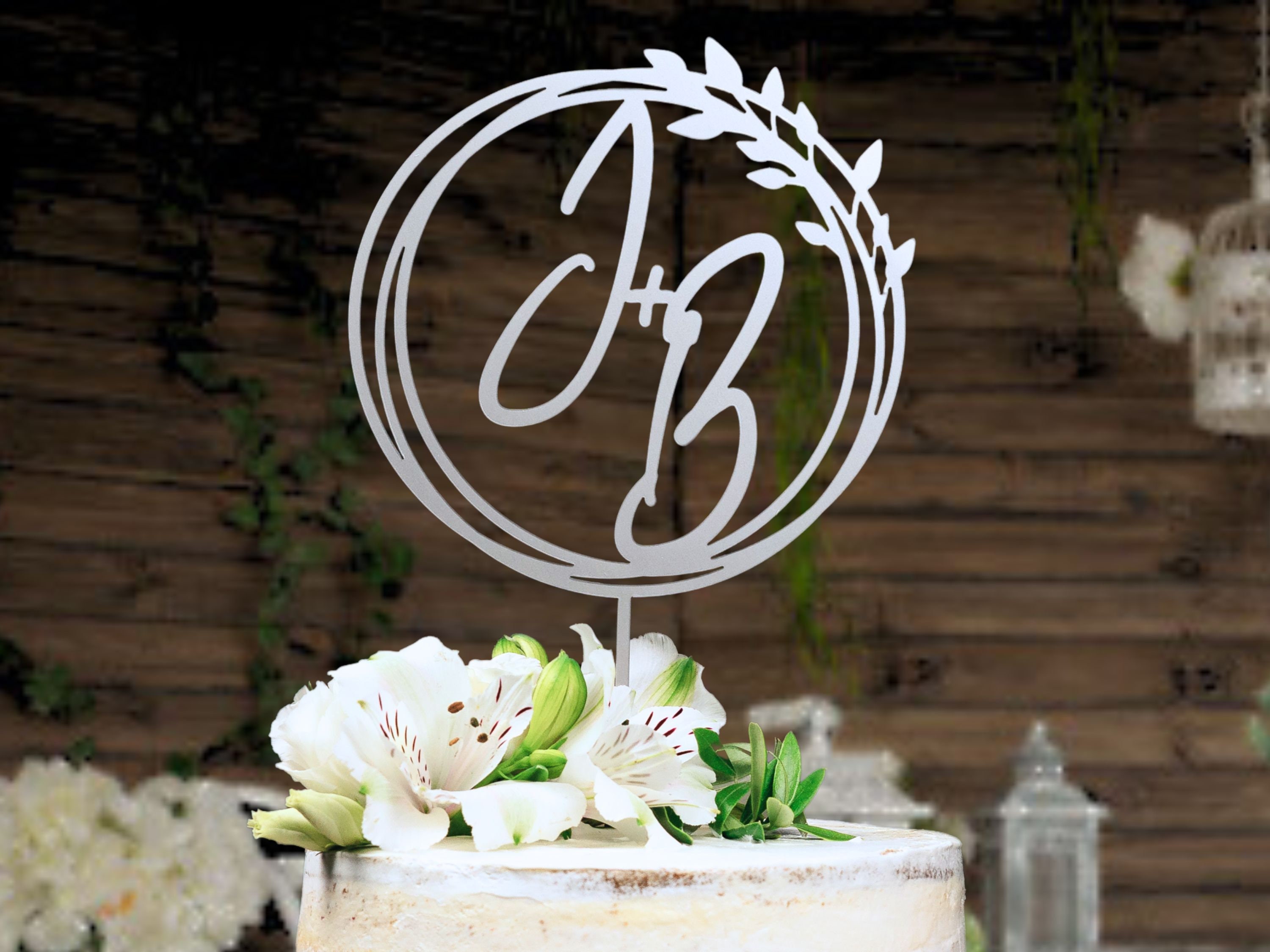 Monogram Cake Topper Initial Cake Topper Initials Cake Topper Custom Cake Topper Gold Wedding ...
