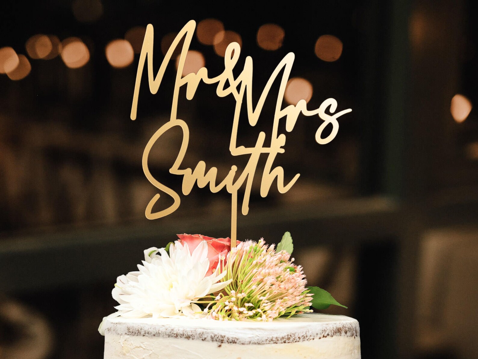 Wedding Cake Topper Gold Cake Topper Wedding Cake Toppers Custom Cake ...