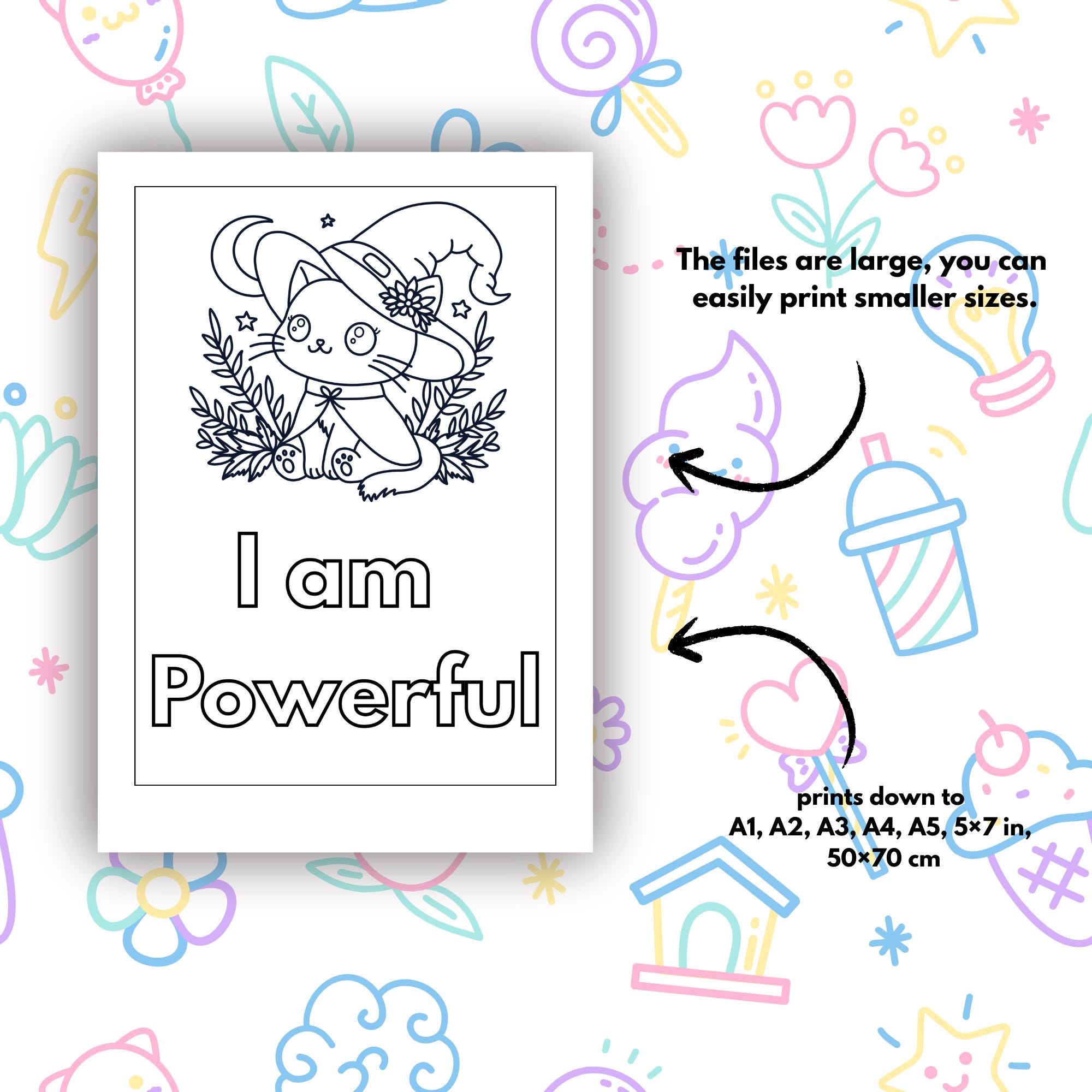 Dinosaur Coloring Pages: Kids' Affirmation Activity Book (A4 & Letter ...