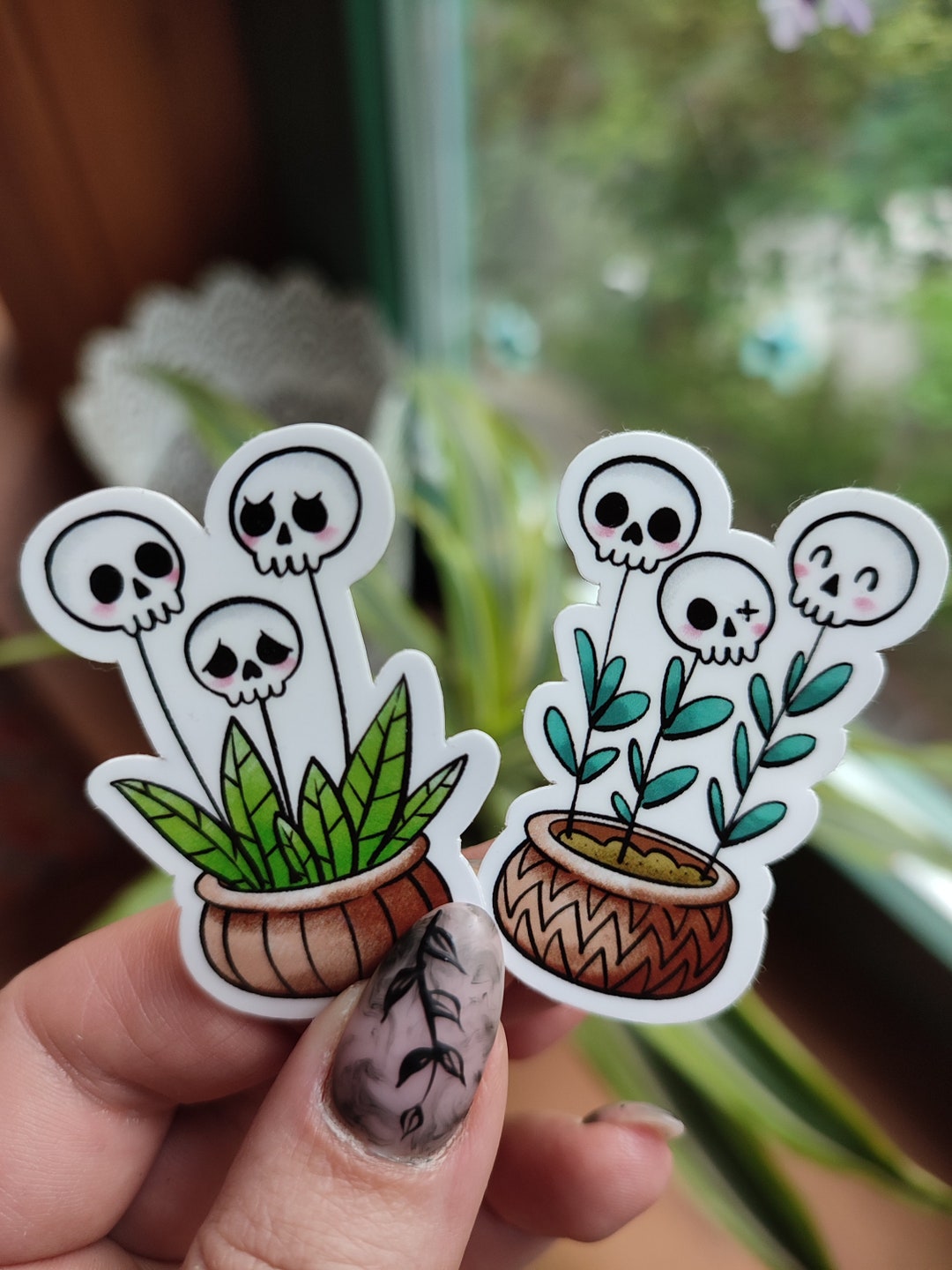 Stickers - Vinyl - Scull Plants - Etsy