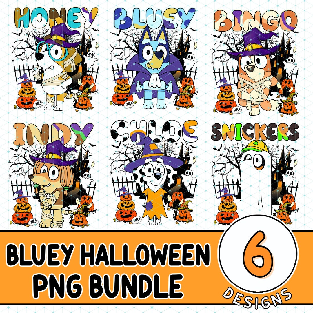 Bluey Halloween Bundle PNG Horror Bluey Halloween Costume - Etsy