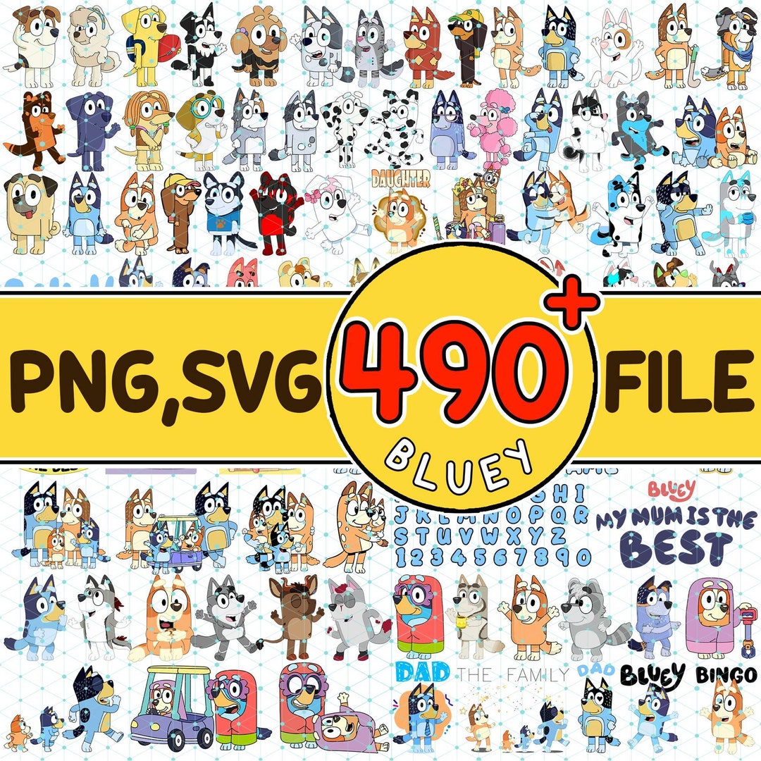 Mega Bluey Png Bundle Bluey Cut Dateien für Cricut Bluey - Etsy.de