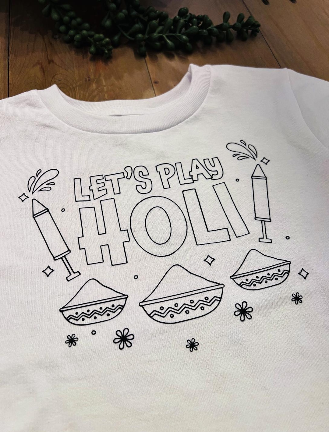Holi Coloring T-shirt for Kids: Color-me Craft - Etsy