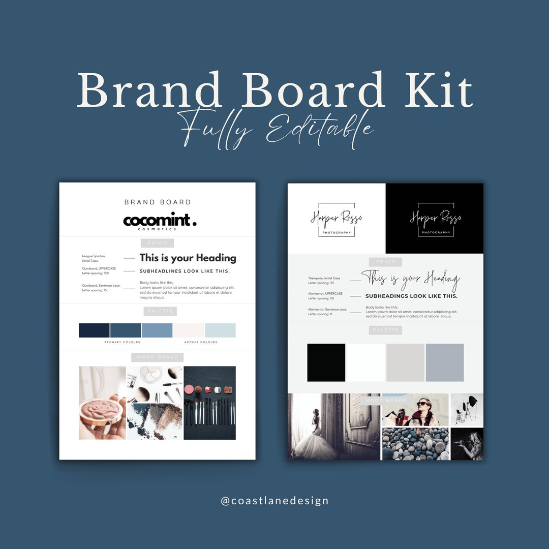 Editable Brand Board Kit – Two Style Boards for Logo, Colour Palette ...