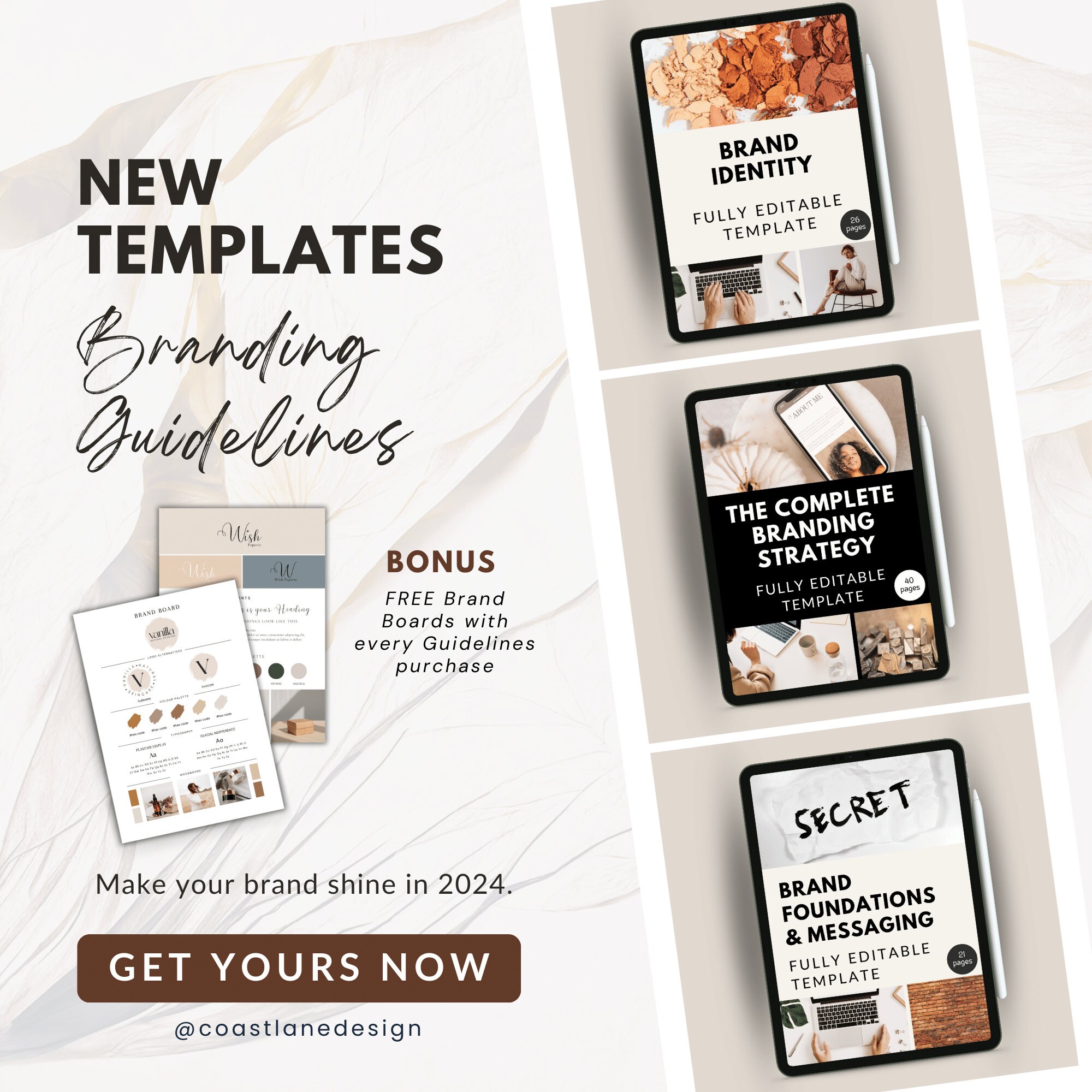 Editable Brand Board Kit Two Style Boards for Logo, Colour Palette ...