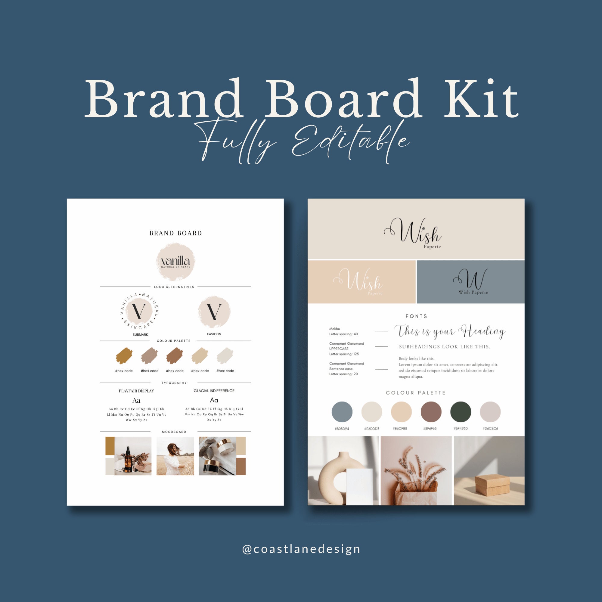 Editable Brand Board Kit – Two Style Boards for Logo, Colour Palette ...