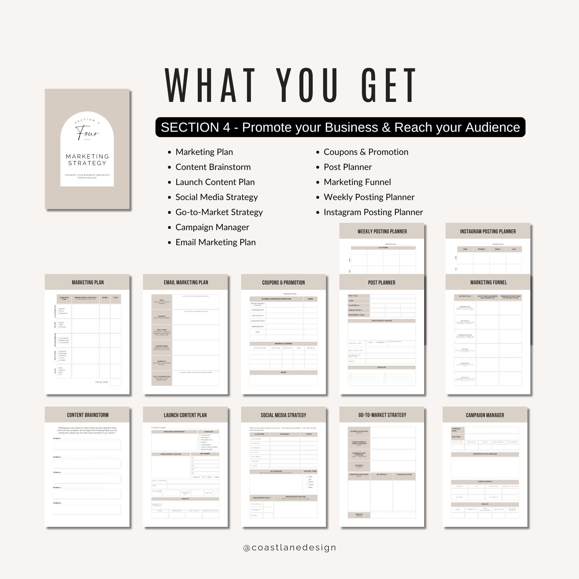 Printable Business Planner Bundle | 90 Page PLR Small Business Startup ...