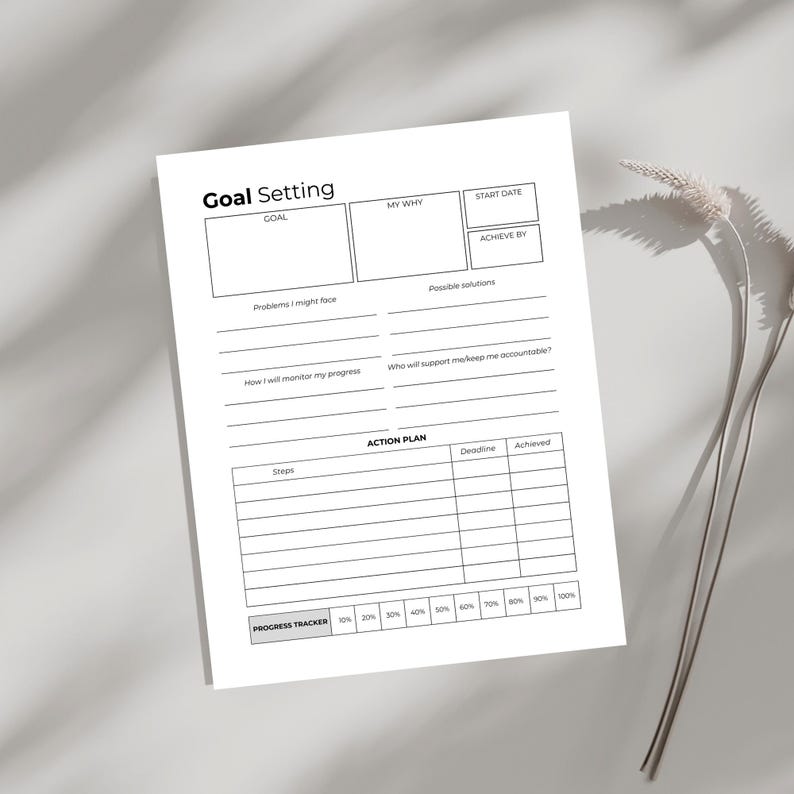 Printable Goal Setting Worksheet: SMART Goal Planner (PDF Download) - Etsy