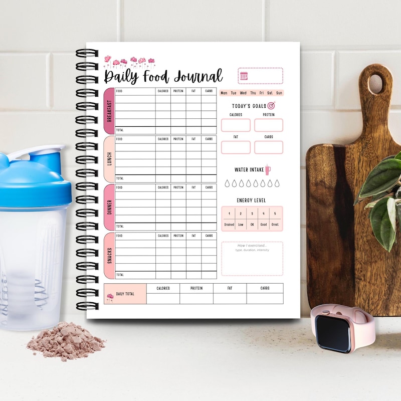 Daily Food Journal Macros - Etsy