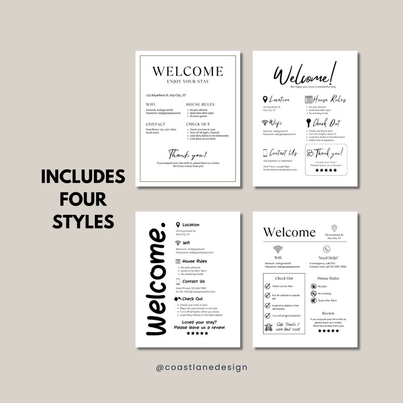 Airbnb Welcome Sign Template: Vacation Rental Guest Info (canva ...