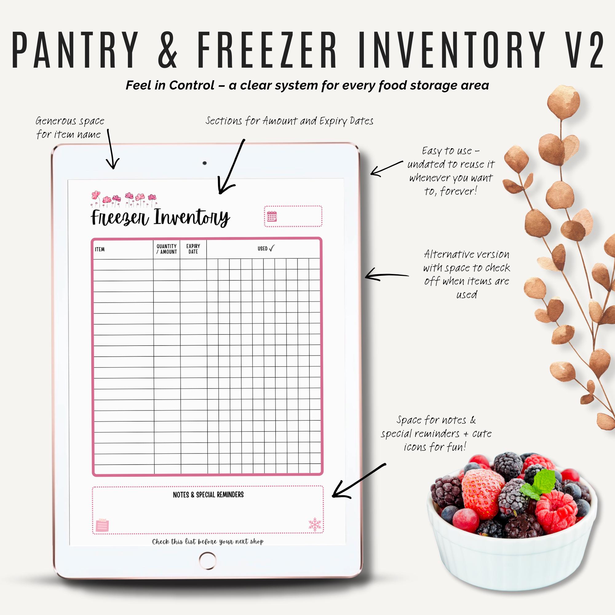 Kitchen Inventory Printable Bundle – Pantry, Fridge, Freezer ...