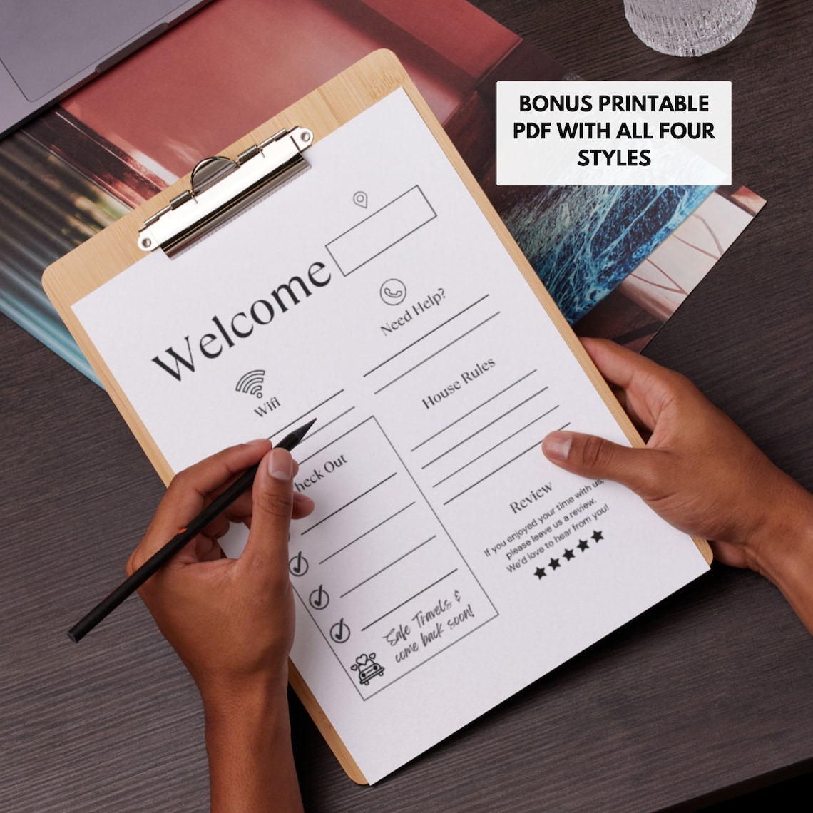 Welcome Sign for Airbnb Host Set of 4, Vacation Rental Printable, VRBO ...