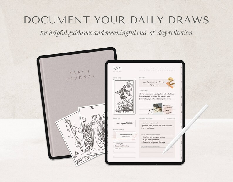 Digital Tarot Journal 2024 Daily Card Reading Tarot - Etsy