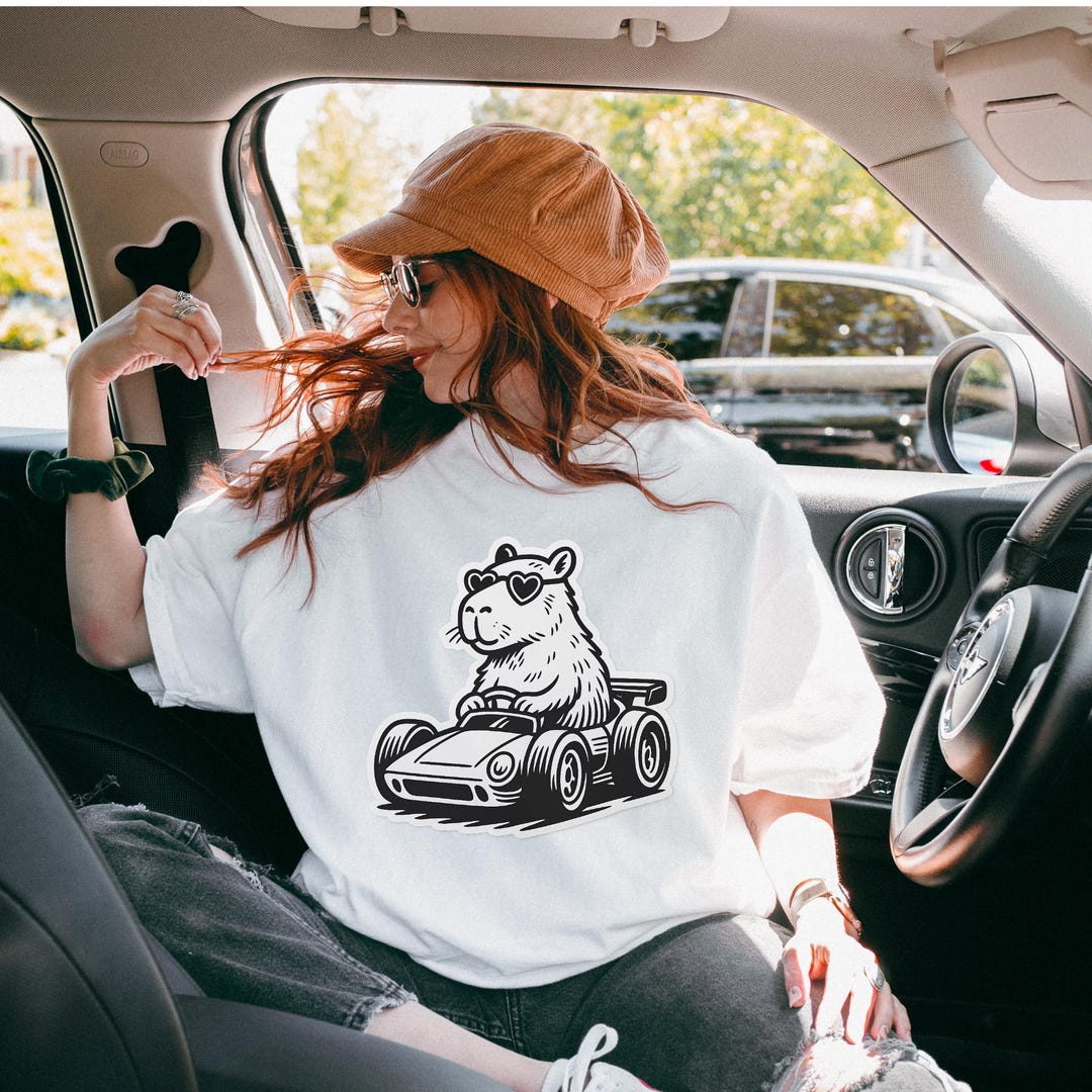 Vintage Racing Car T-shirt, Comfort Colors Funny Capybara Shirt ...