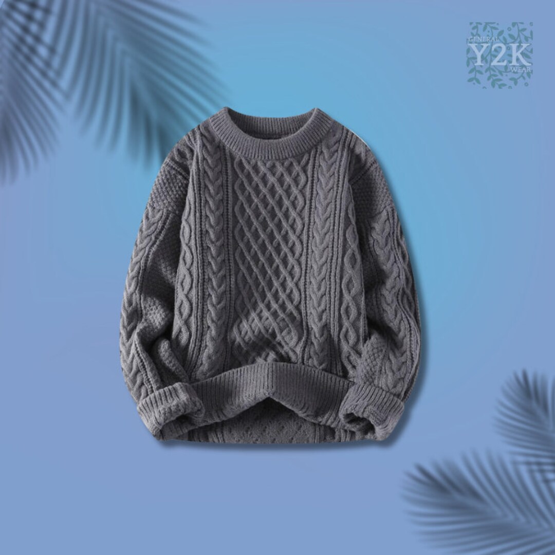 Celtic Knot Knitted Nordic Sweater, Thick Winter Sweater, Classy Granpa ...